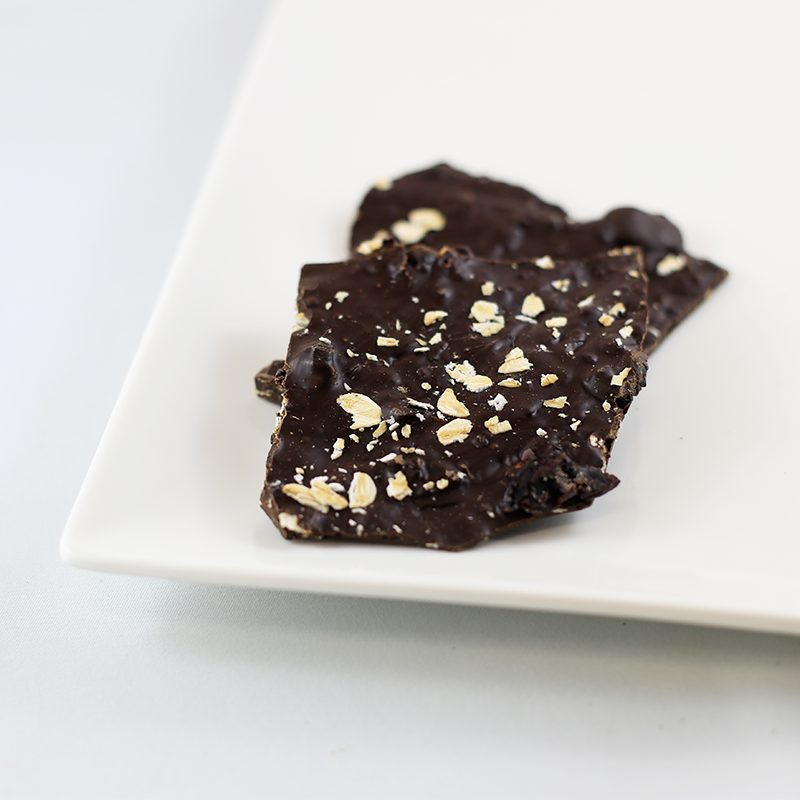 Vegan 70% dark with Dried Cherry and Oats – COCONAMA CHOCOLATE
